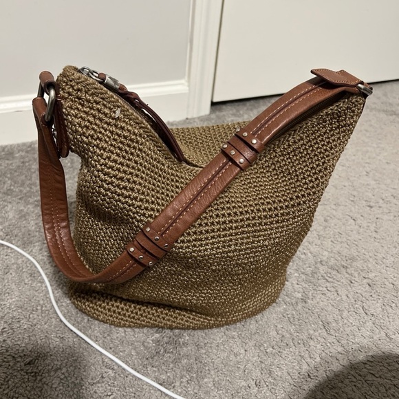 The Sak | Bags | The Sak Brown Taupe Woven Faux Leather Hobo Tote ...
